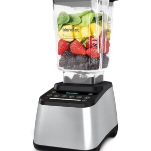 Blendtec Designer 725 Blender with WildSide+ Jar (90 oz), Professional-Grade Power Self-Cleaning, 6 Pre-Programmed Cycles, 100-Speeds, Sleek and Slim, Stainless Steel, /Black