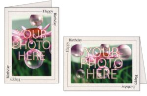 photographer's edge, photo insert card, 10 blank cards and envelopes, birthday cards for all ages, for 4x6 photos - natural with happy birthday border