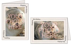 photographer's edge, photo insert card, natural with happy birthday, set of 10 for 4x6 photos