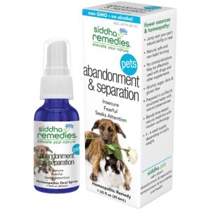 siddha remedies abandonment & separation for pets | natural homeopathic remedy for dogs, cats, and animals | naturally helps animals with fears and obsessive behaviors | supports healthy independence