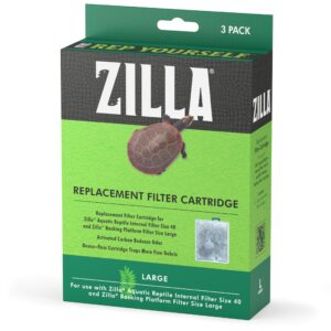 zilla reptile pet terrarium water filter replacement cartridge, large, 3-pack