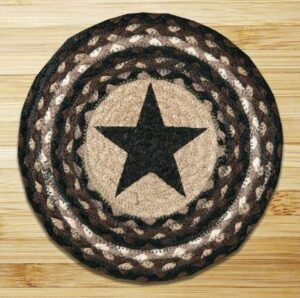 earth rugs swatch, 10-inch, black star