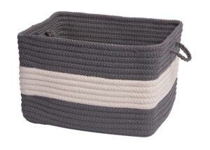 colonial mills rope walk utility basket, 14 by 10-inch, gray