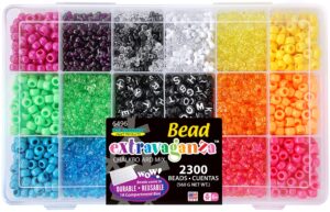 the beadery 18 compartment bead alphabet chalkboard tribead box, black