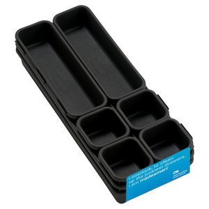 made smart 9-piece interlocking bin pack - black