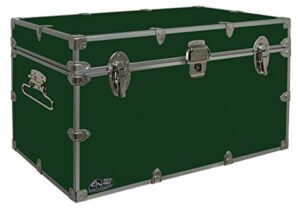 c&n footlockers - xl graduate storage trunk - made in the usa - steel footlocker for college dorm room & summer camp - 32 x 18 x 18.5 inches (dark green)