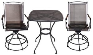 woodard cm rxtv-08bct uptown 3-pc. balcony set, black steel bistro set