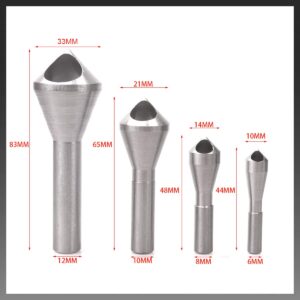 ATOPLEE Countersink Chamfer Tool,4pcs 90 Degree High Speed Steel Countersink Bits for Wood,Metal, Fiberboard, Plywood, Plastic, PVC,Size 2-5,5-10,10-15,15-20mm