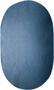 colonial mills bristol polypropylene braided rug, 2-feet by 3-feet, federal blue