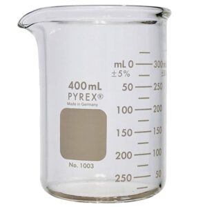 pyrex heavy duty griffin 1003 400ml beaker double scale graduated; each