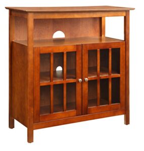 convenience concepts big sur highboy tv stand with storage cabinets home_furniture_and_decor, cherry