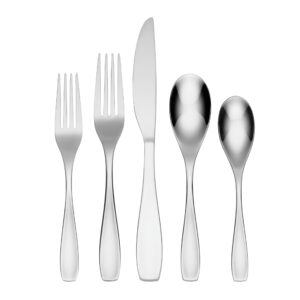 oneida calm 45 piece everyday flatware 18/0 stainless steel, service for 8, silverware set