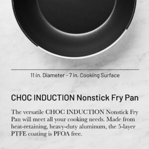 de Buyer CHOC INDUCTION Nonstick Fry Pan - 11” - 5-Layer PTFE Coating - Warp & Scratch Resistant - Made in France