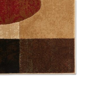 Home Dynamix Tribeca Jasmine Modern Area Rug, Abstract Brown/Red, 39"x55"