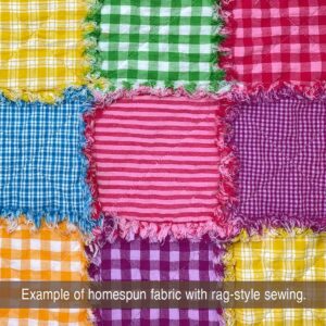 40 Bright Charm Pack, 5 inch Precut Cotton Homespun Fabric Squares by JCS