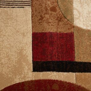 Home Dynamix Tribeca Jasmine Modern Area Rug, Abstract Brown/Red, 39"x55"