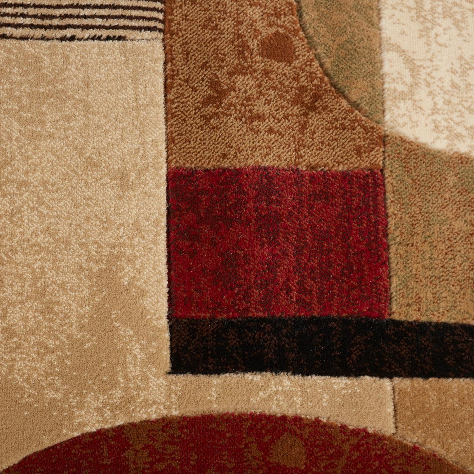 Home Dynamix Tribeca Jasmine Modern Area Rug, Abstract Brown/Red, 39"x55"