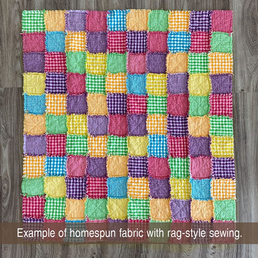 40 Bright Charm Pack, 5 inch Precut Cotton Homespun Fabric Squares by JCS