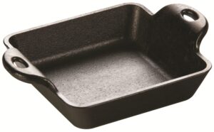 lodge heat enhanced and seasoned cast iron mini server, square, 10-ounce