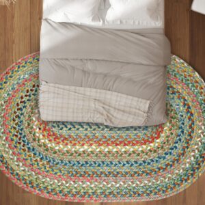 rhody rug country jewel cj65 peridot 7' x 9' oval - braided area rug, home decor, floor mat or bedroom rug - easy care, ideal for high traffic areas in hallway and living room - made in usa