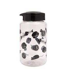 lixit food and treat storage jars for dogs, cats, small animals and birds (128oz, cats - black)