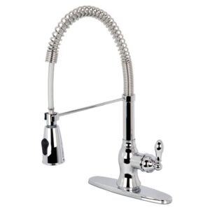 kingston brass gsy8891acl gourmetier american classic 8-inch centerset single handle kitchen faucet with pull-out sprayer, polished chrome