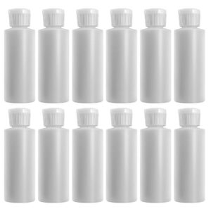 4 oz plastic cylinder bottles with flip top pour spout, pack of 12 by premium vials