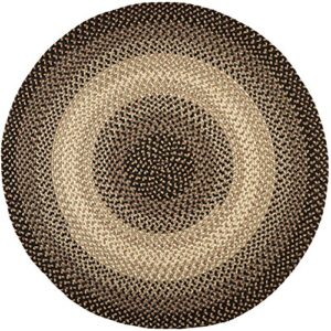 super area rugs round 4x4 black/gray/gold braided rug hartford primitive decor rug - indoor outdoor - 4' x 4' circular braided rug dining room rug