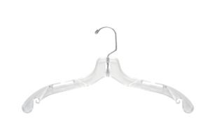 nahanco 500 plastic shirt/dress hanger with swivel chrome hook, heavy weight, 17", clear (pack of 100)