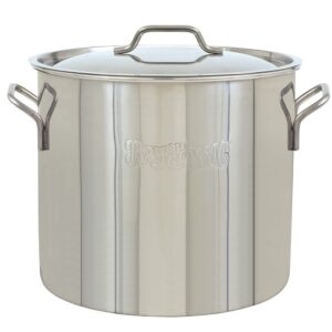 bayou classic 1430 30-qt stainless stockpot features heavy duty welded handles for secure handling domed lid perfect for large batch cooking of soups stews chili and gumbo