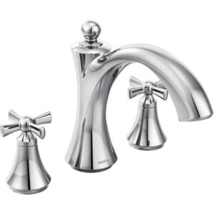 moen t657 wynford two-handle non diverter roman tub faucet, chrome