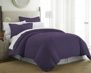 linen market duvet cover queen (purple) - experience hotel-like comfort with unparalleled softness, exquisite prints & solid colors for a dreamy bedroom - queen duvet cover set with 2 pillow shams