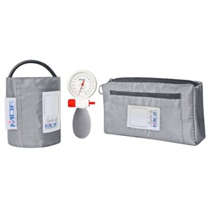 mdf airius palm aneroid sphygmomanometer - german made professional blood pressure monitor with adult sized cuff included - lifetime calibration - grey/white (mdf848ar-12)