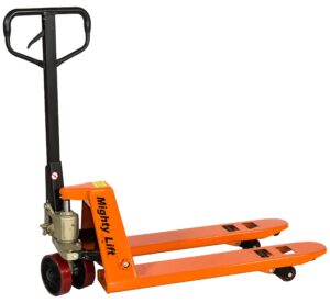 mighty lift ml2036 narrow specialty pallet jacks trucks, 5,500 lb capacity, 20" x 36" fork,orange