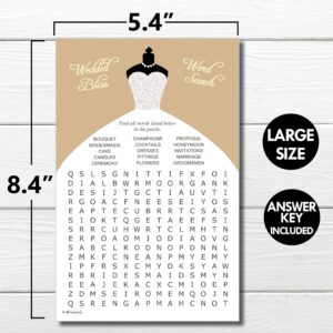 All Ewired Up Wedding Word Find/Search Game - Bridal Shower - Champagne Silver Wedding Dress (50-Sheets)