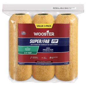 the wooster brush company rr929-9 super fab ftp roller cover 3/4-inch nap, 3-pack