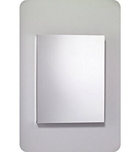 robern mc2430d4fpl m-series mirror cabinet with plain edge door, silver