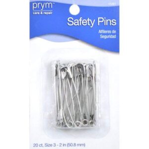 prym large 20 pc safety pins, l, zinc count