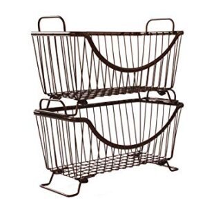 Spectrum Diversified Ashley Stackable Storage Basket, Large, Bronze (20324)