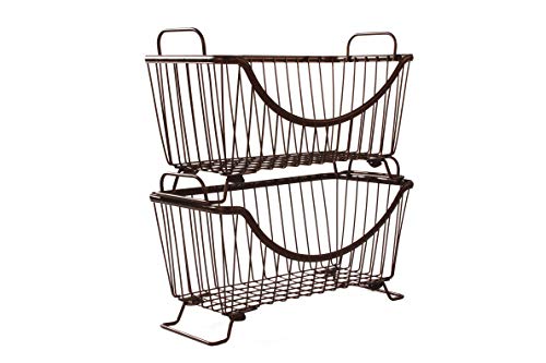 Spectrum Diversified Ashley Stackable Storage Basket, Large, Bronze (20324)