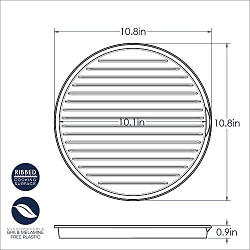 Nordic Ware Microwave 2-Sided Round Bacon and Meat Grill, 10-Inch Spatter Cover and 2-Cavity Egg Poacher