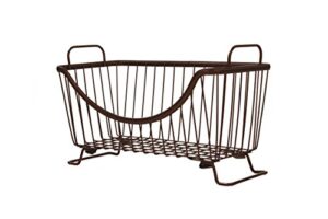 spectrum diversified ashley stackable storage basket, large, bronze (20324)