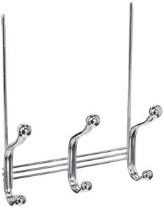 interdesign 53070 chrome finish york lyra 6 hook over the door rack