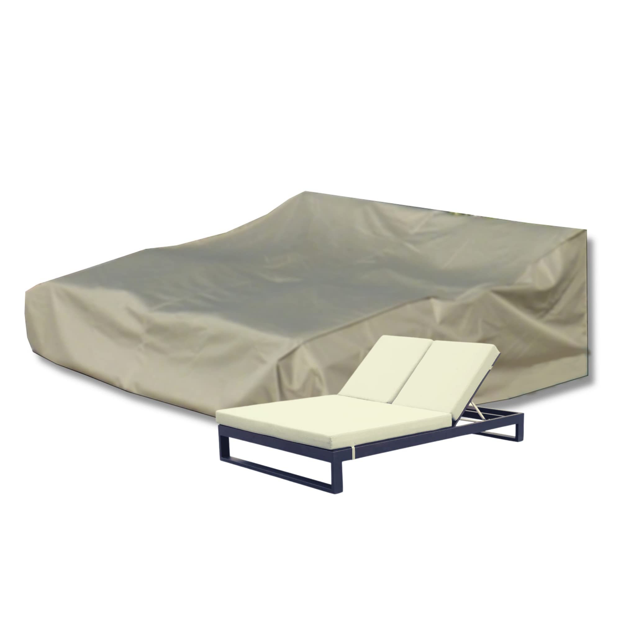 Formosa Covers | Chaise Cover for 4-8 Stacked Loungers, Premium Tight Weave, Anti UV, Superior Water Resistance, Adjustable Peel and Secure Fasteners - Taupe