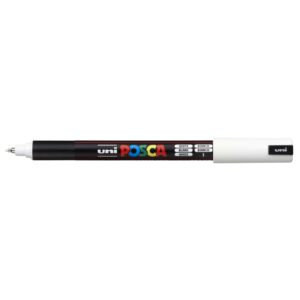 posca authentic marker, 1 white professional grade paint marker with 1mr extra fine tip