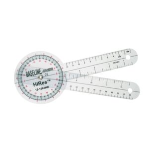 baseline 12-1001hr-25 hires 360 degree clear plastic goniometer, 8 inch, 25 each