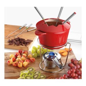 Cuisinart 13-Piece Cast Iron Fondue Set, Red