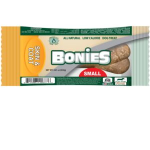 bonies natural skin & coat formula small-sized single bone - promote silky coat & healthy skin, healthy teeth & fresh breath, low calories - chicken flavor, 1 bone