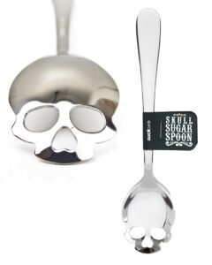 suck uk tea stainless steel coffee ea accessories for spooky home gothic skull decor, mini spoons or kitchen spoons, kitchen gifts & goth gifts