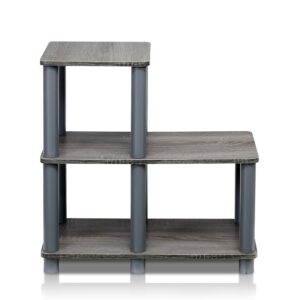 furinno turn-n-tube accent decorative shelf, french oak/grey